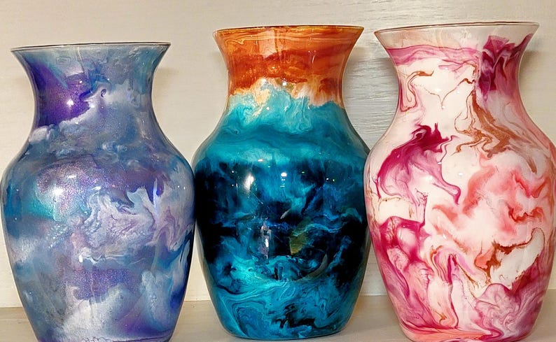 Unique Hand Painted Vases . Different Sizes and Colors Available. - Etsy