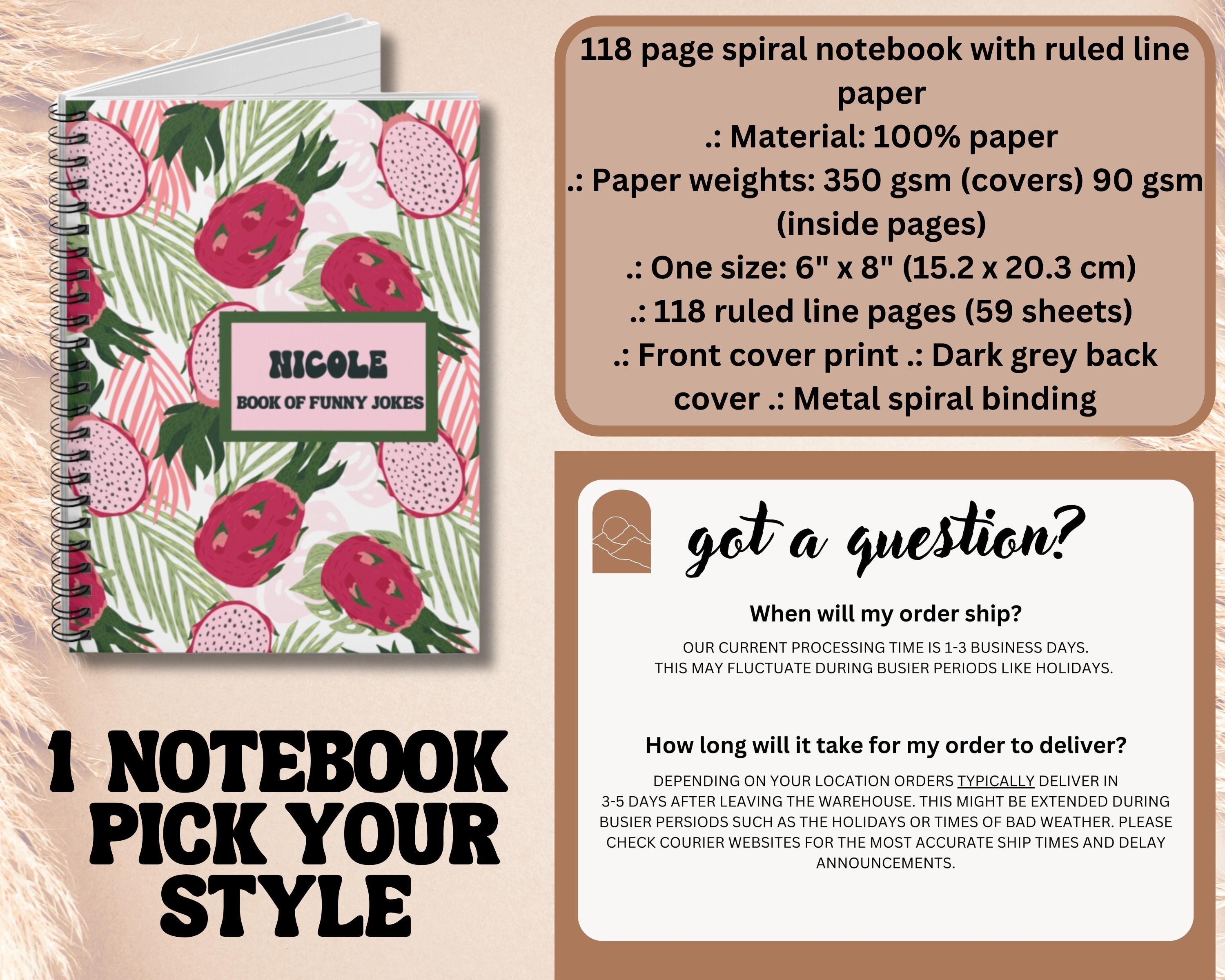 Personalized Spiral Notebook Customizable Journal Personalized Notebook ...
