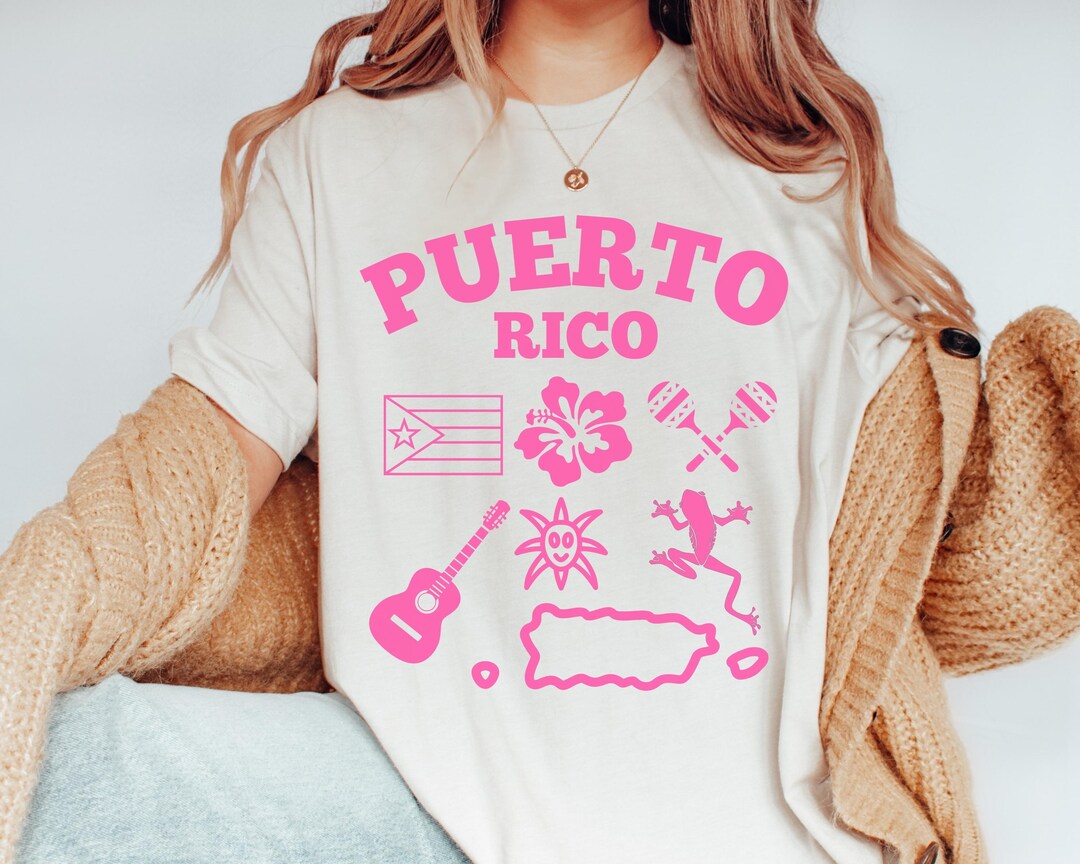 Puerto Rico Shirt Boricua Puerto Rico Flag Coqui Frog Tropical Island ...