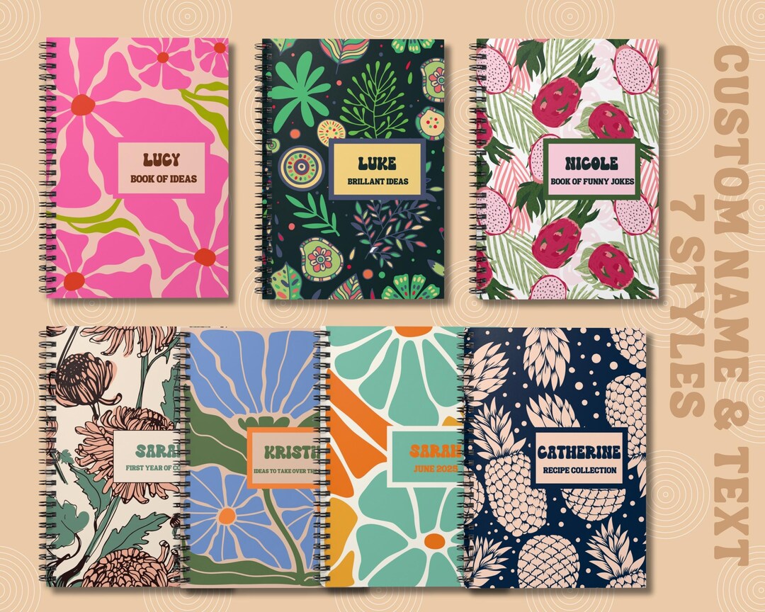 Personalized Spiral Notebook Customizable Journal Personalized Notebook ...