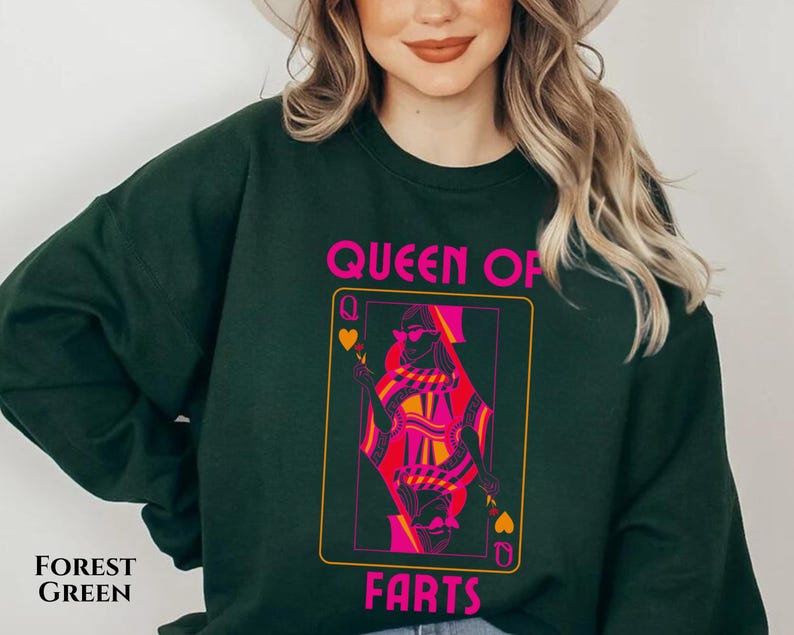 Queen of Farts Sweater Funny Joke Sweater Exchange Inappropriate ...