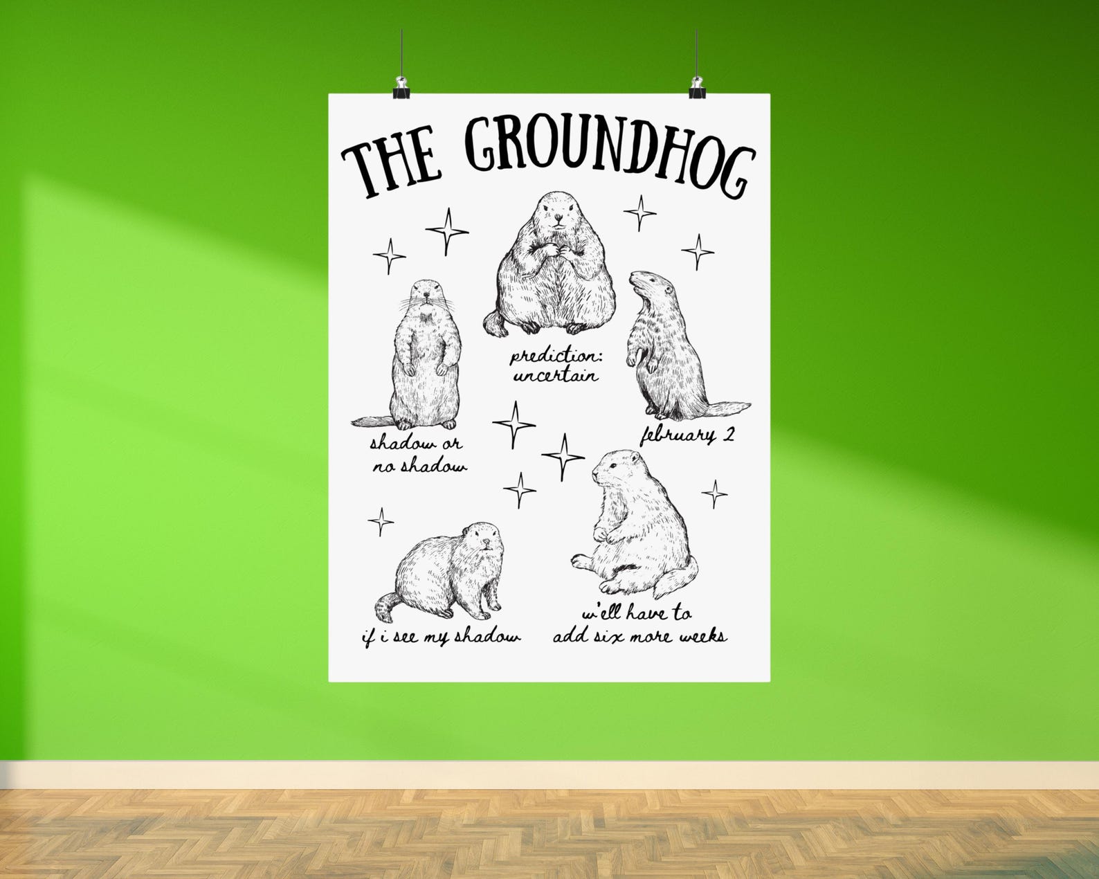 Groundhog Poster Boop the Groundhog Gift 1 of 3 Woodchuck Posters ...