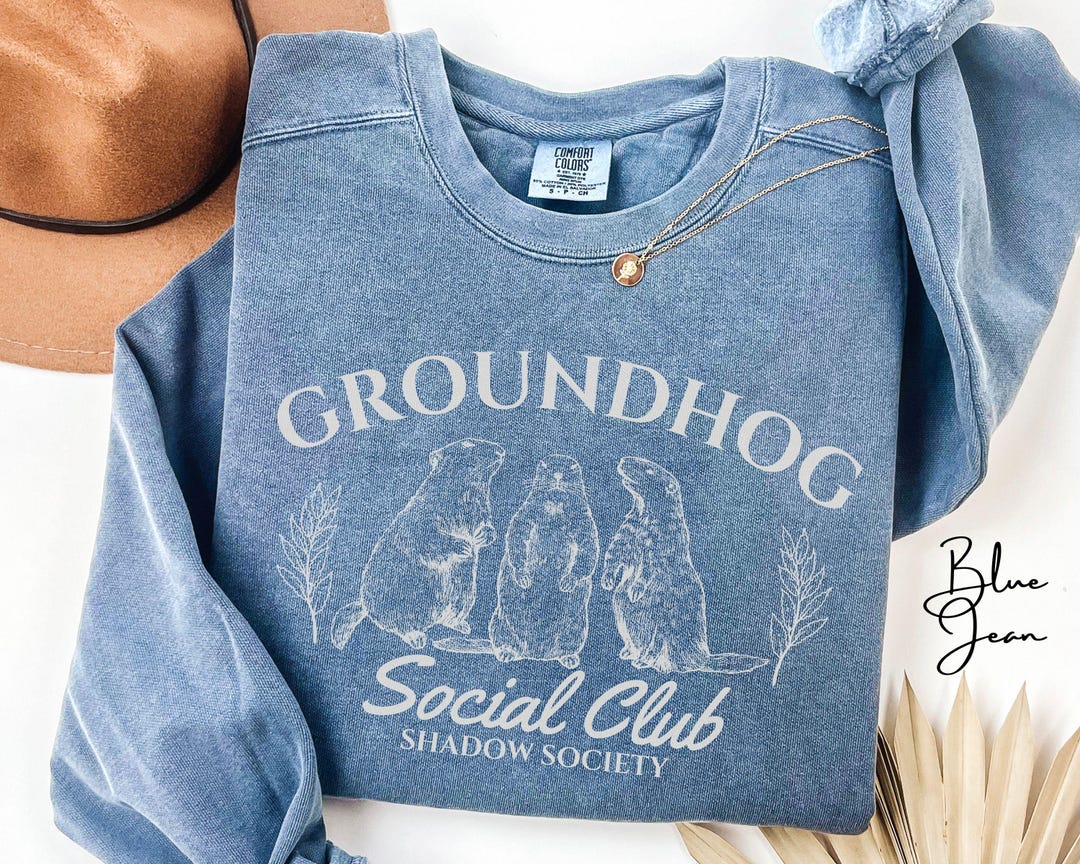 Groundhog Social Club Comfort Color Sweater Groundhog Day Shirt Marmot ...