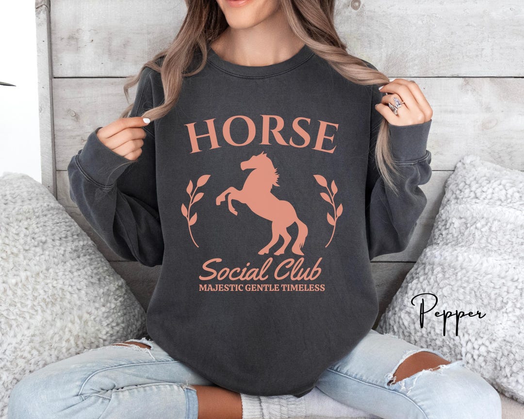 Horse Social Club Comfort Color Sweater Equestrian Sweater Horse ...