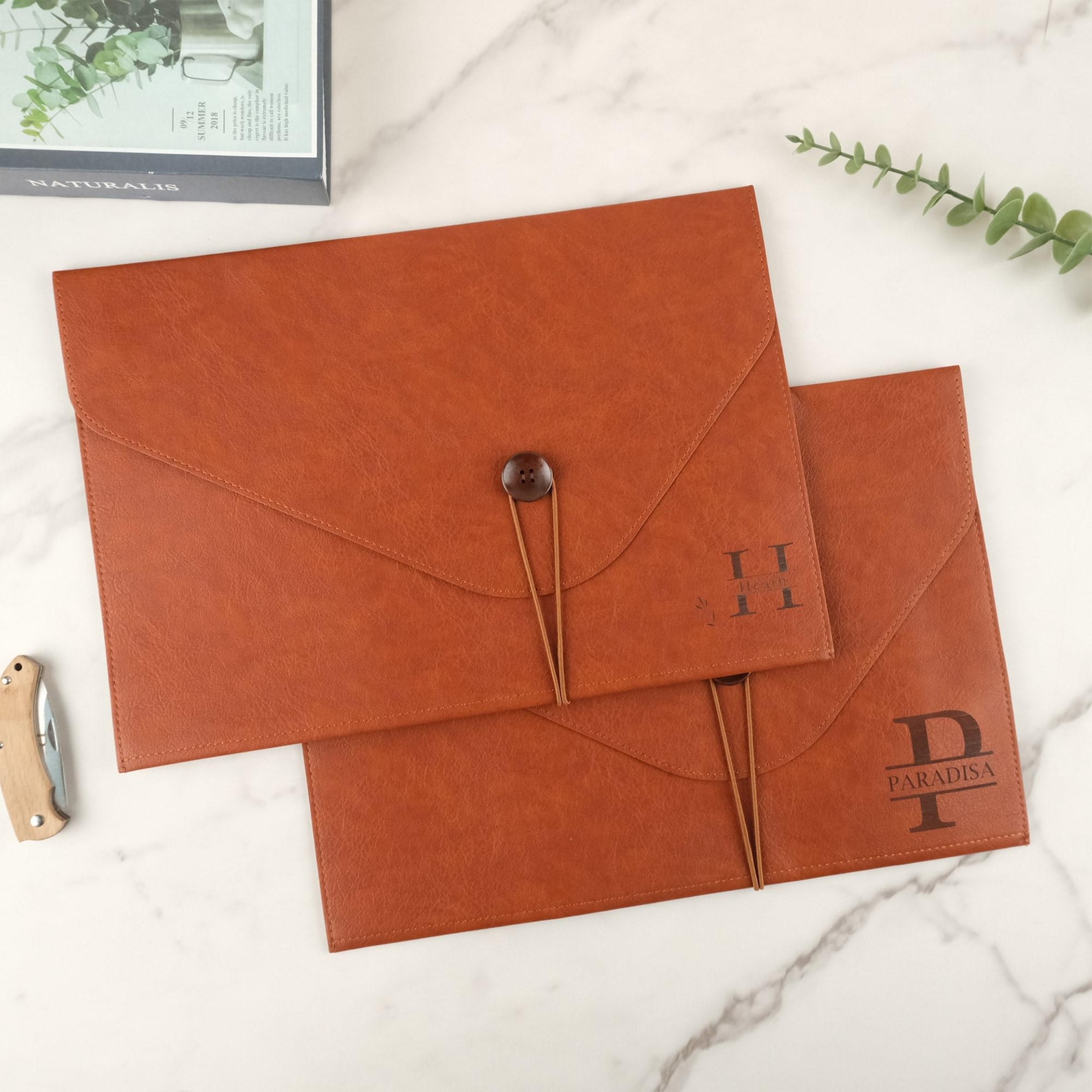 Personalized A4 Leather Folder, Travel Folder, Logo Folder Organizer ...