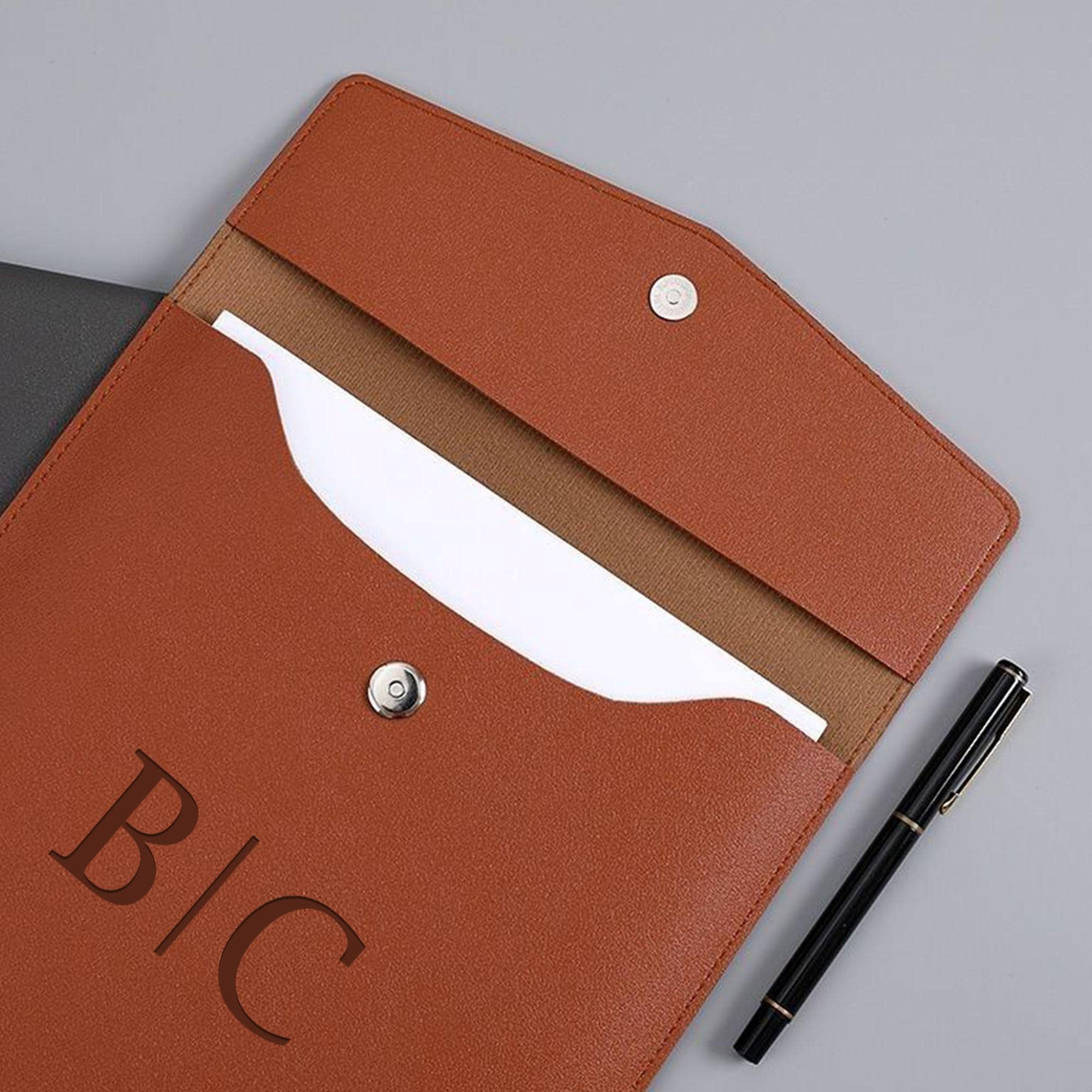 Personalized Leather Document Holder, Custom Document Holder With Name ...