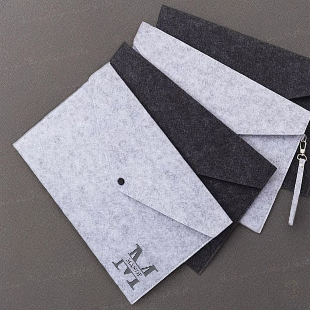 Personalized Felt Folders, Custom Leather Document Boxes, Engraved Name ...