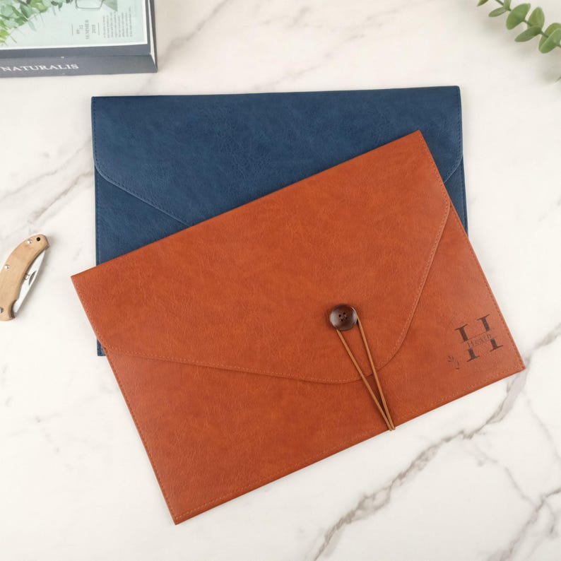 Personalized A4 Leather Folder, Travel Folder, Logo Folder Organizer ...