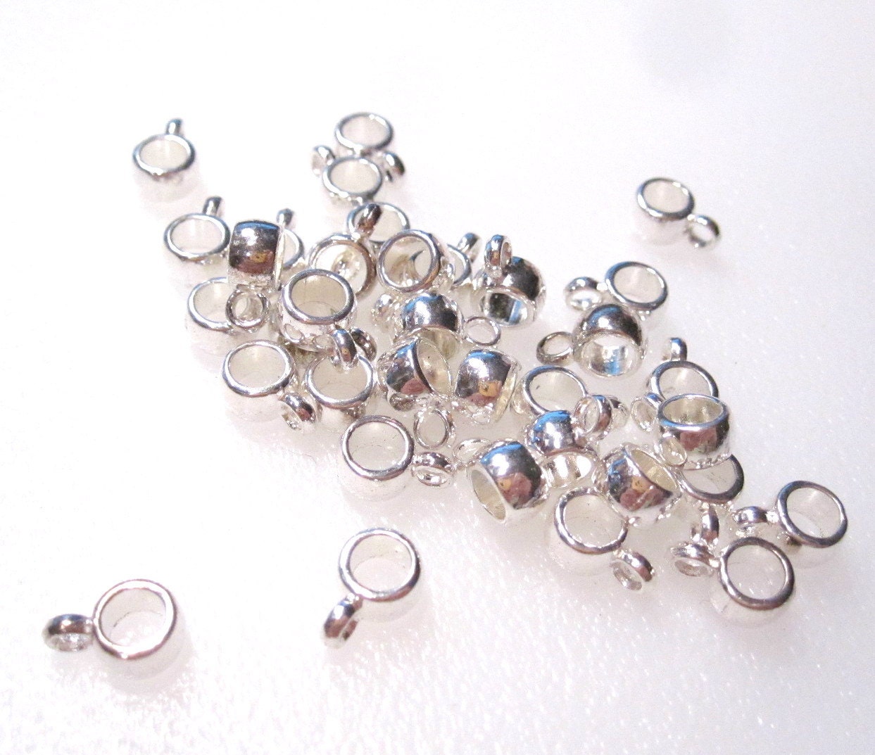 Bail 12 Pcs Bright Silver Bails 9x4mm With 4mm I.D. Perfect - Etsy