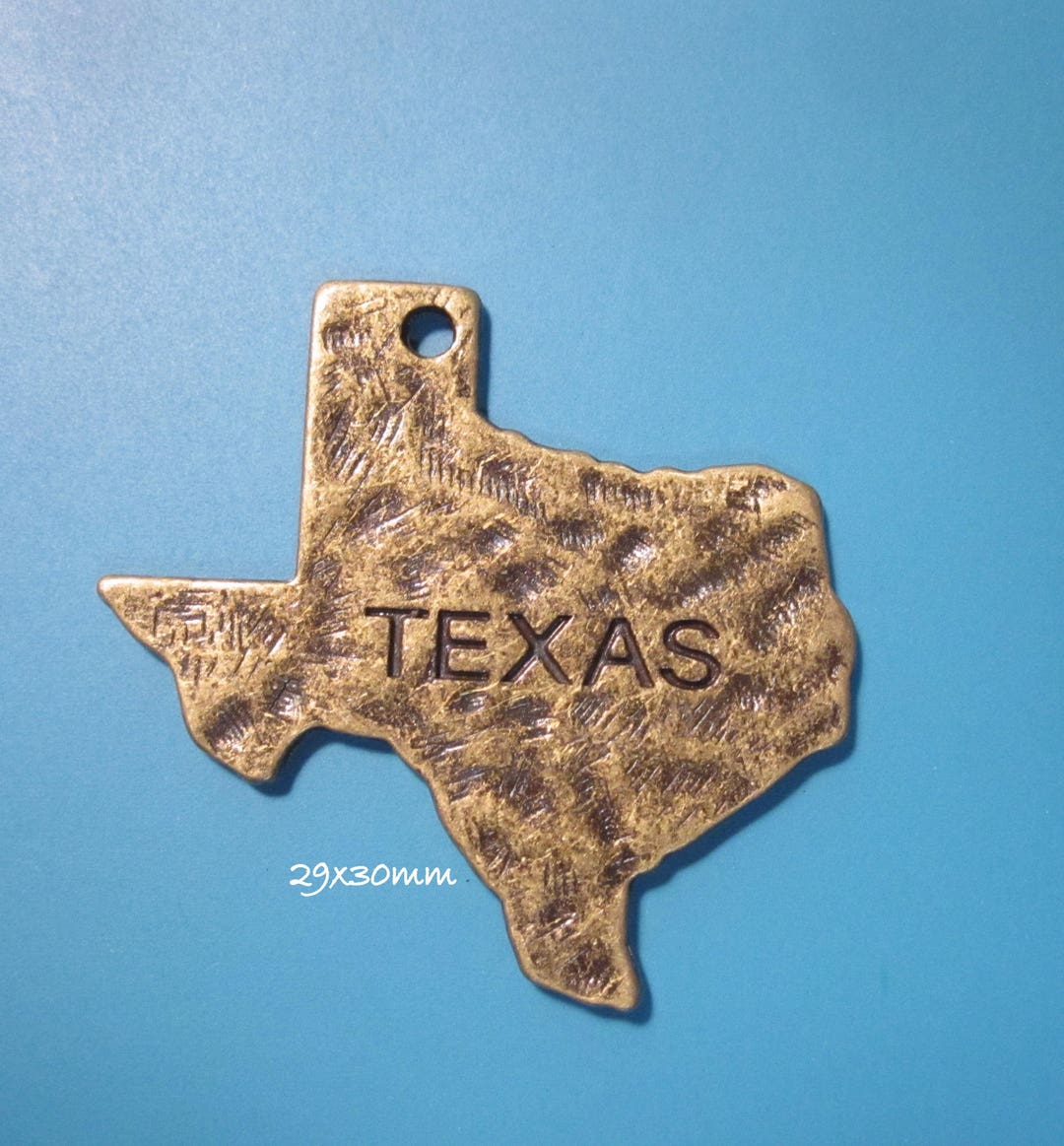 4 Antique Brass Texas Pendants State of Texas Charms C1174 - Etsy