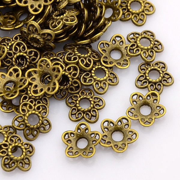 Bronze Bead Caps - Etsy