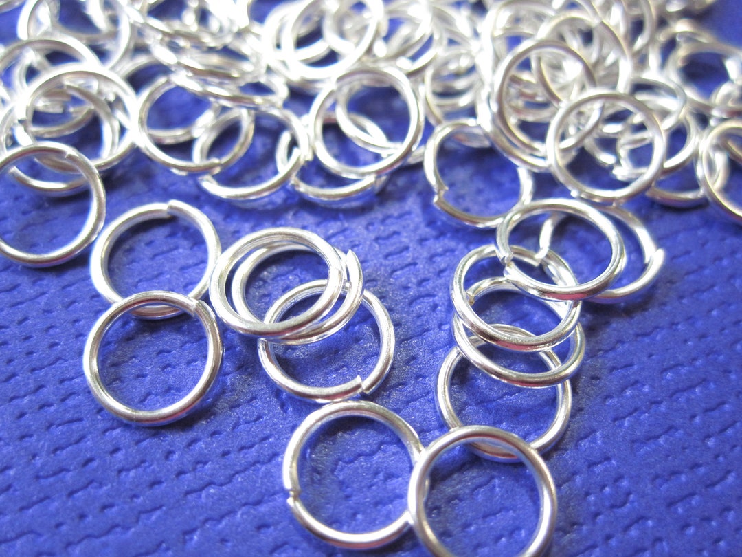 100 Open Jump Rings, Smooth Silver Plated Steel Open Jump Rings 10mm ...