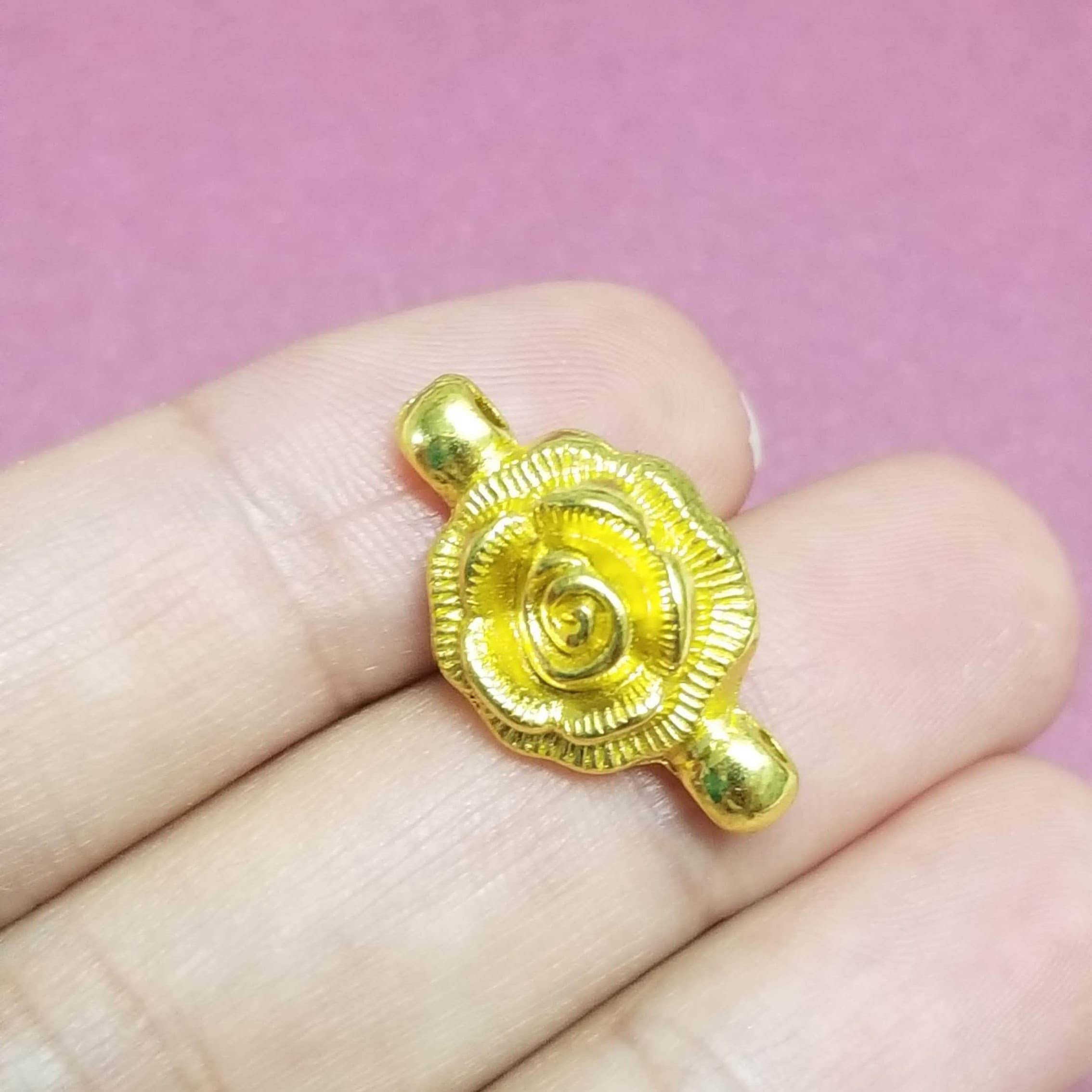 6 Rose Connectors With 2 Loops 23x13x5mm Gold Plated Rose | Etsy