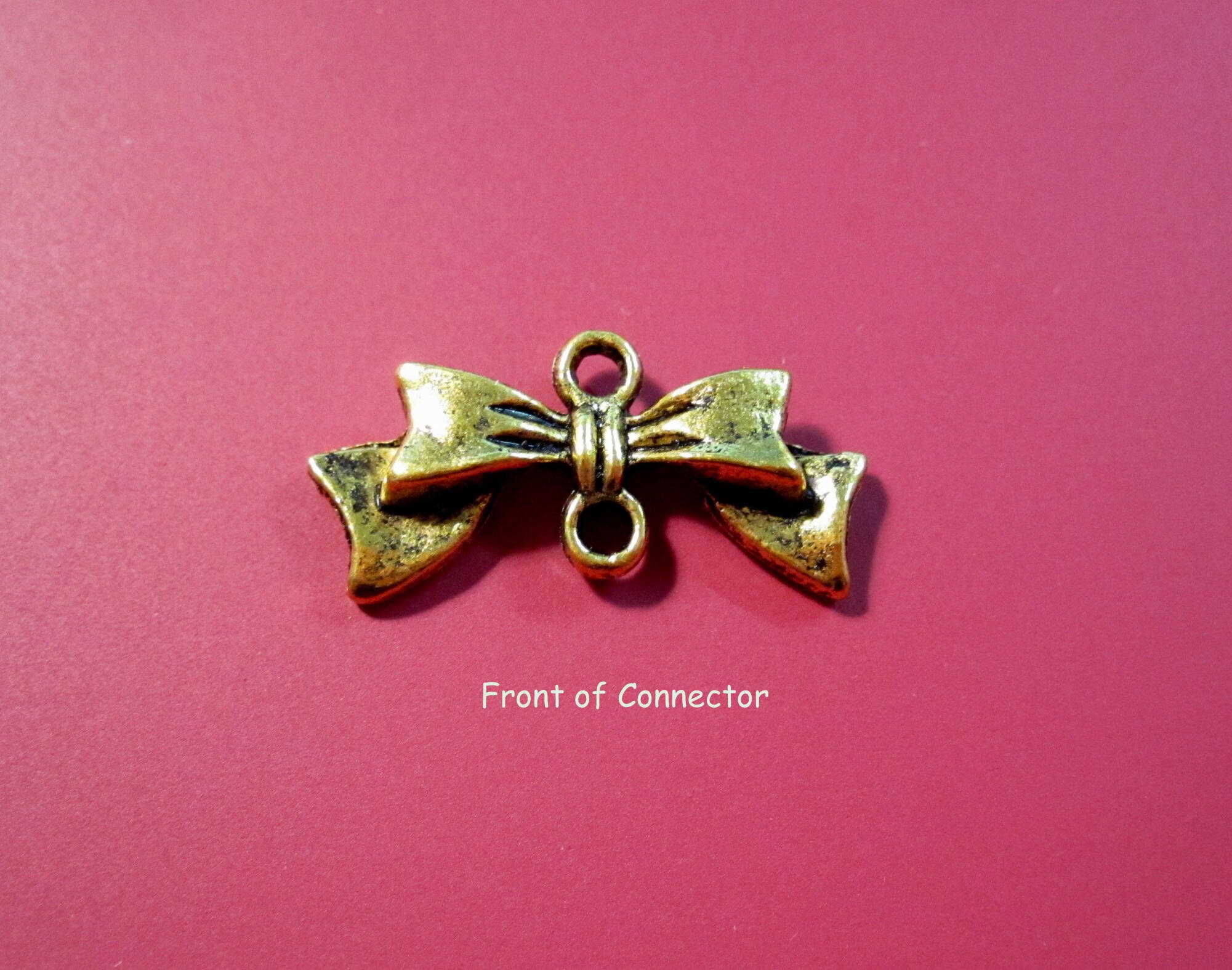 Antique Gold Bow Connectors / Charms 20x10xmm C1296 - Etsy