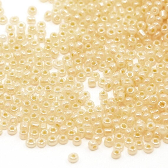 Yellow Seed Beads 40 Grams Champagne Yellow Ceylon Pearl Seed - Etsy