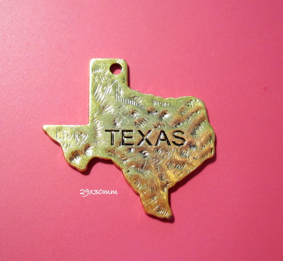 4 Gold Texas Charms, State of Texas Charms / Pendants C9182 - Etsy