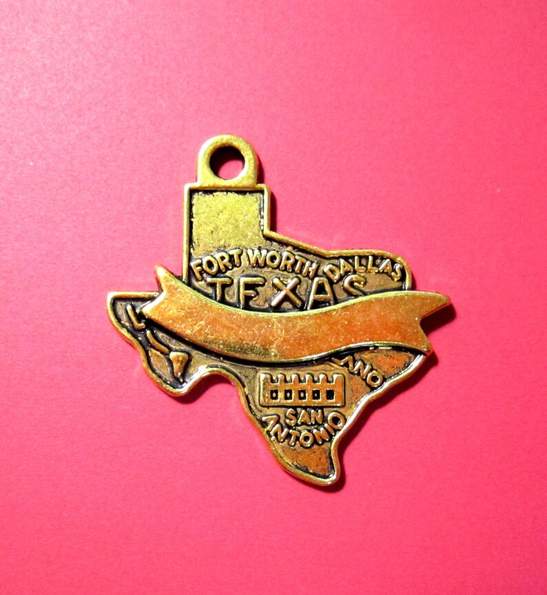 10 Texas Charms Antique Gold State of Texas Charms Texas - Etsy