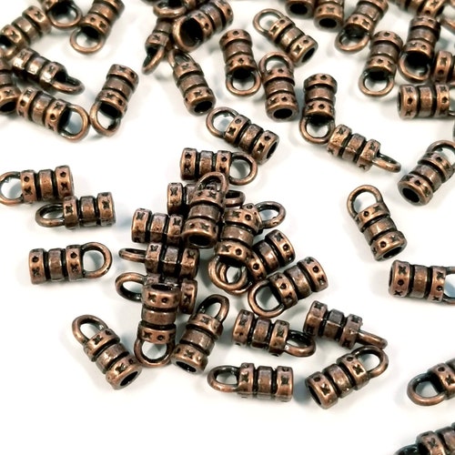 40 Cord End Antique Silver Cord Ends With 3.5mm Loop 2mm - Etsy