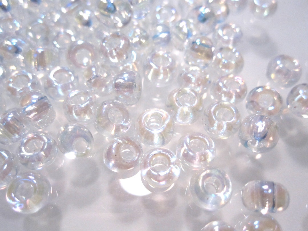 Miyuki Glass Beads, 100 Clear AB 4x5mm Glass Miyuki Rondelle Beads ...