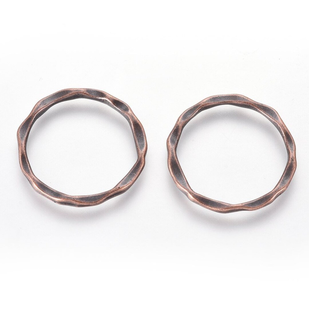 10 Wavy Connector Rings Antique Copper Rings FN9049 - Etsy