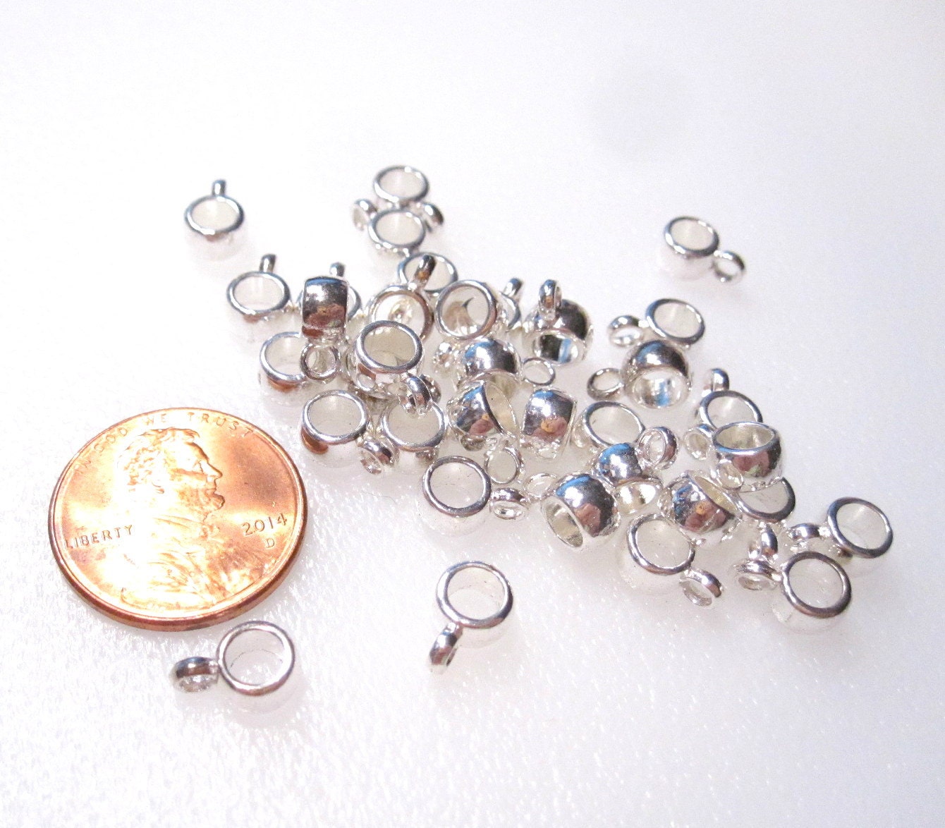 Bail 12 Pcs Bright Silver Bails 9x4mm With 4mm I.D. Perfect - Etsy