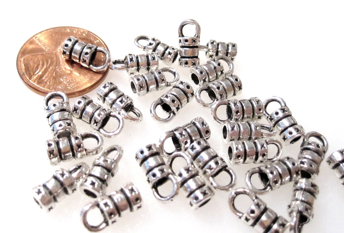 20 Cord End, Antique Silver With 3.5mm Loop, 2.5mm I.D. 10x4mm CE9017 ...