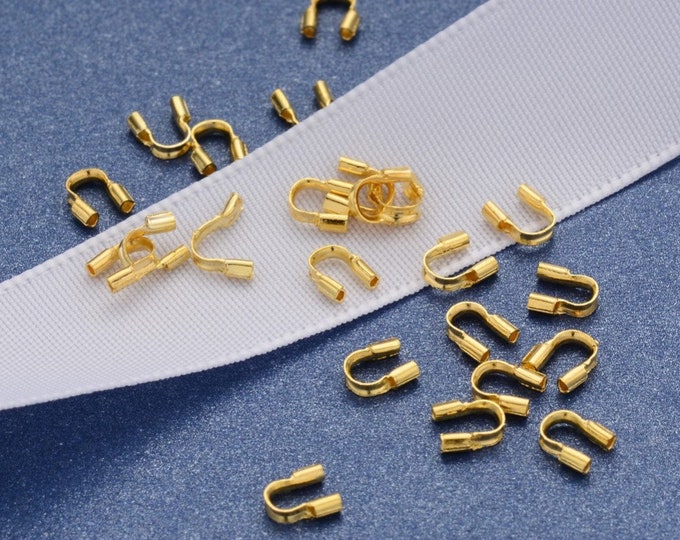 100pcs of Wire Guards Wire Protectors 5x5mm Bright Gold Plated FN22-015 ...