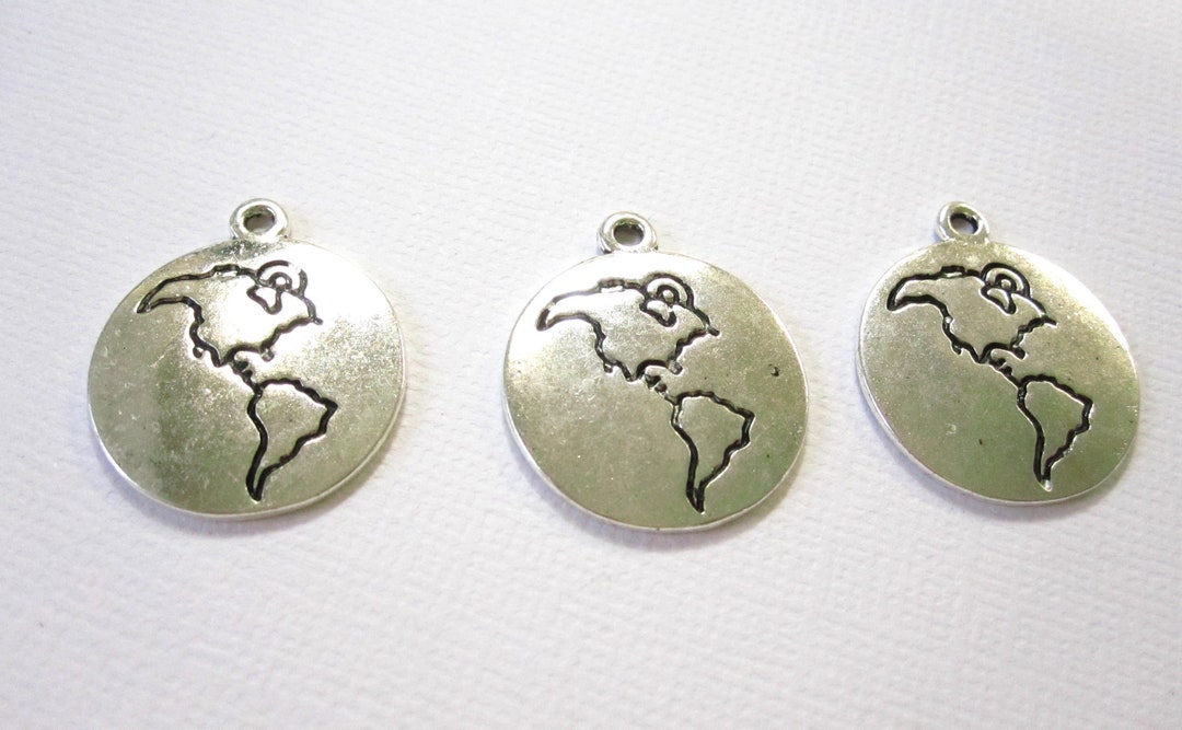 2 USA Map Charms Silver Charm 24x20mm, C9113 - Etsy