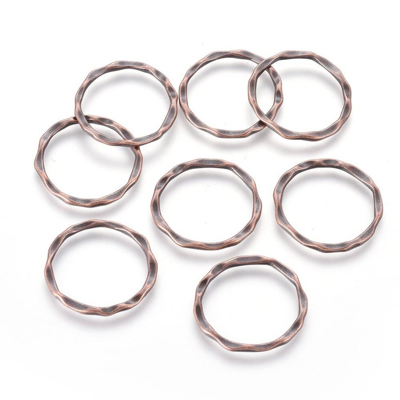 10 Wavy Connector Rings Antique Copper Rings FN9049 - Etsy