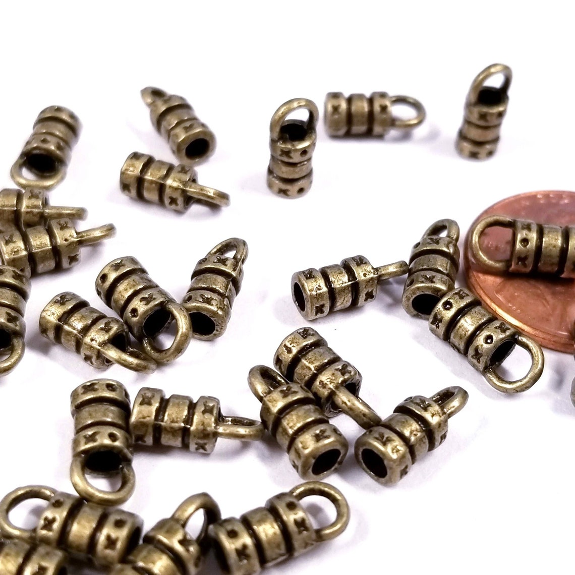 80 Cord End Antique Brass Cord Ends With 3.5mm Loop 2mm I.D. - Etsy