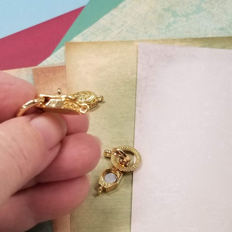 Fancy Gold Fold Over Magnetic Clasp Magnetic Buckle Clasp - Etsy