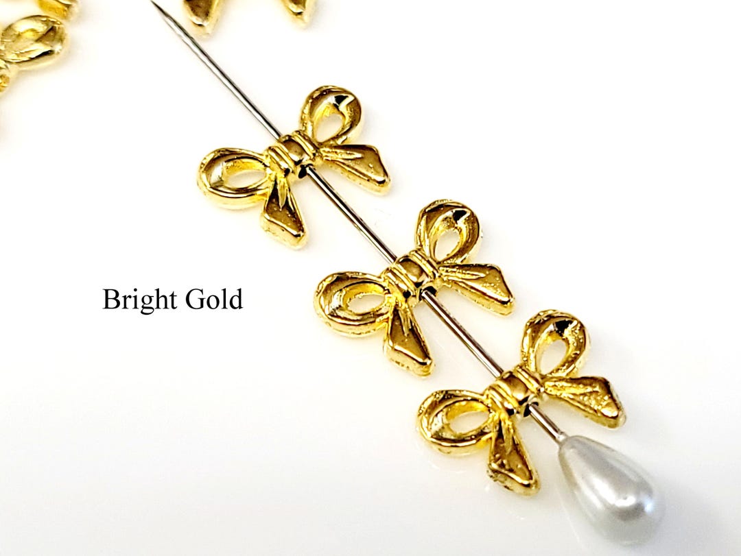 20pcs Gold Bow Beads, Ribbon Beads, Tibetan Style Bright Gold, Lead ...