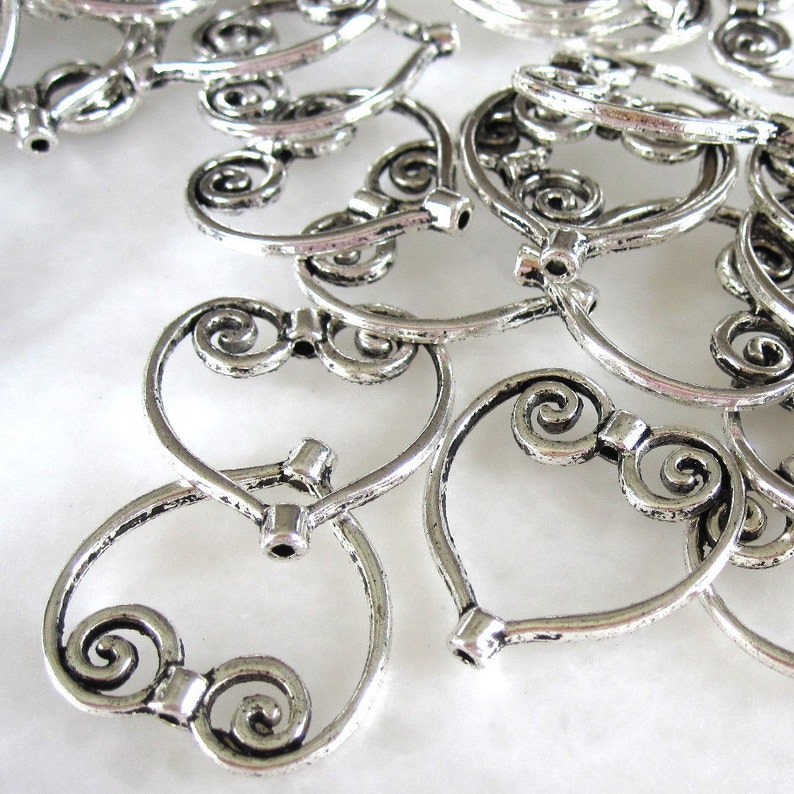 10pcs Silver Heart Bead Frame Metal Beads 20x20mm BF22-001 - Etsy