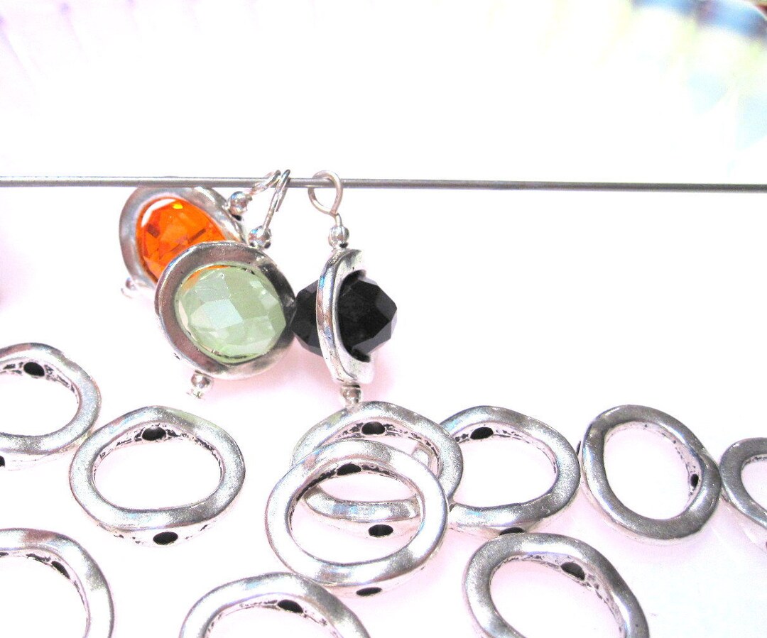 10pcs Oval Frame Beads Metal Bead Frames Antique Silver Bead - Etsy