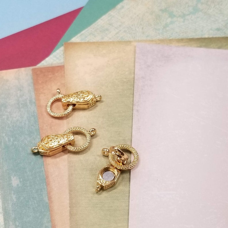 Fancy Gold Fold Over Magnetic Clasp Magnetic Buckle Clasp - Etsy