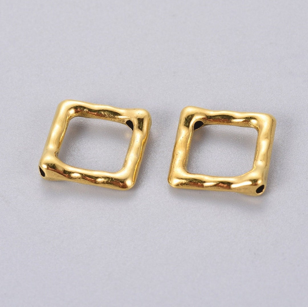 10pcs Bright Gold Square Bead Frame, 16x16x2mm, Hole: 1mm BF9011 - Etsy