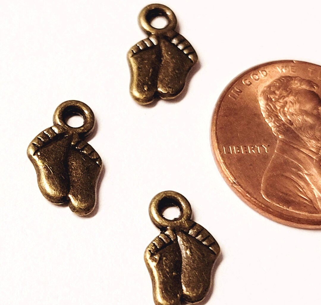 13pcs Baby Feet Charms, Tiny Baby Feet, Chain Extenter Charms Antique ...
