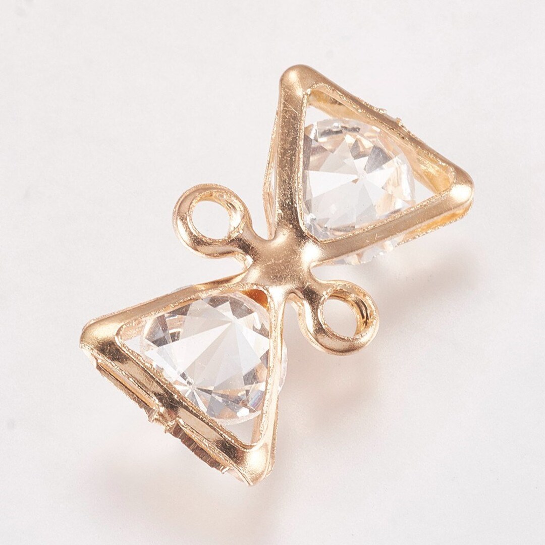 10pcs Rhinestone and Gold Bow Connector Link 22x15x7mm FN22-006 - Etsy