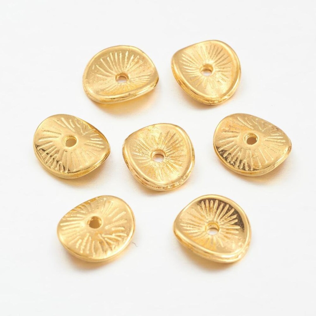 50pcs Bright Gold Wavy Disc Spacer Beads 9x1mm MB22-067 - Etsy