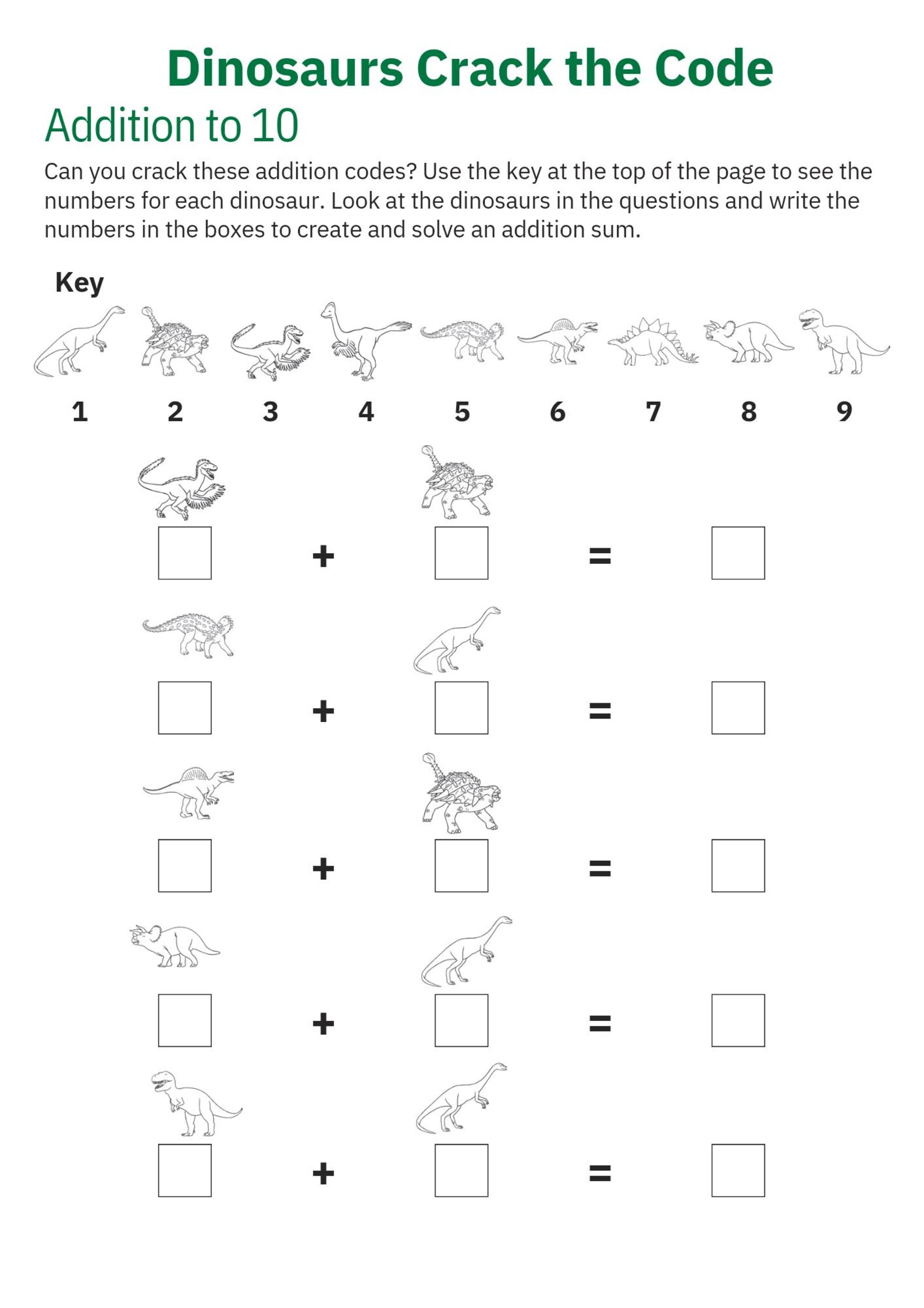 Learn Math With Dinosaurs School Activity for Kids - Etsy