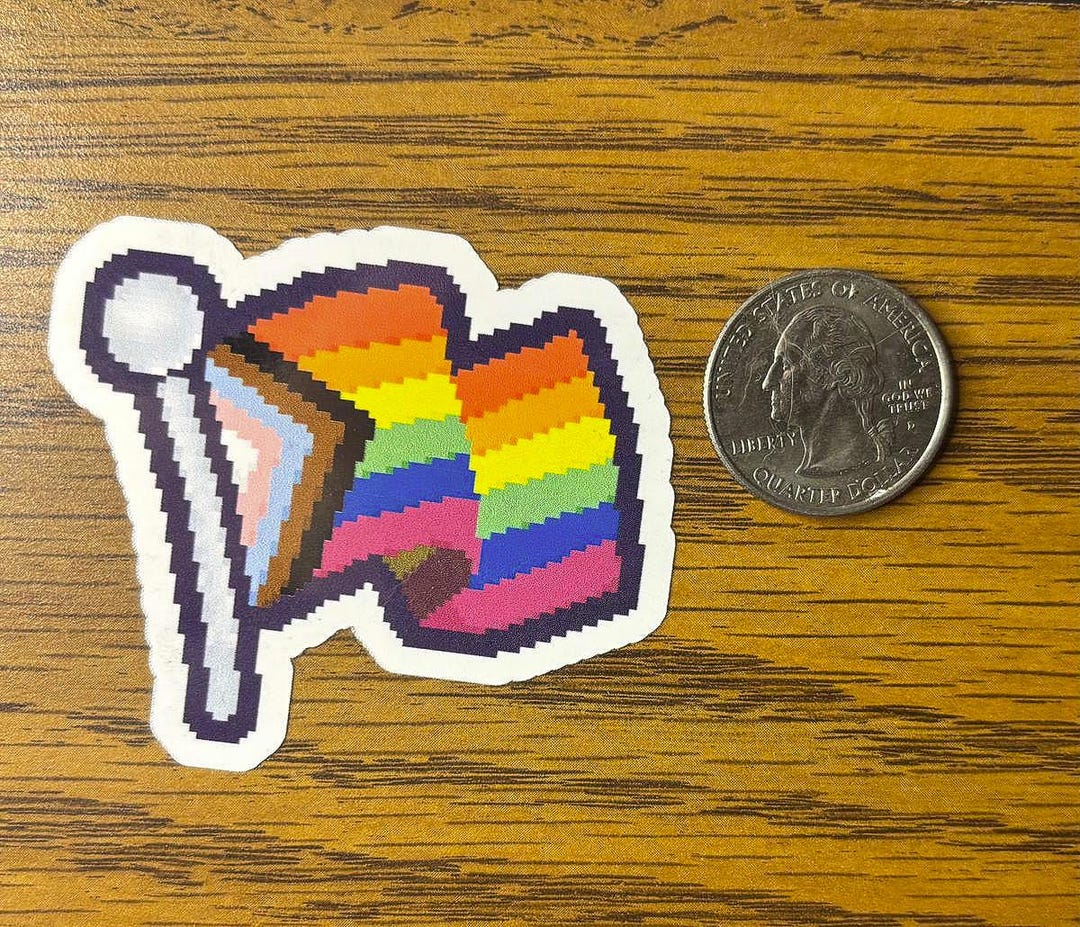 Rainbow Progress Pride Flag Pixel Art Vinyl Sticker - Etsy