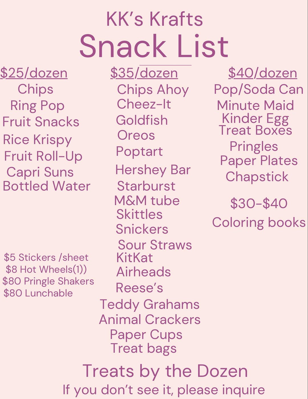 Custom Snack Prints You Make Any Design/theme - Etsy