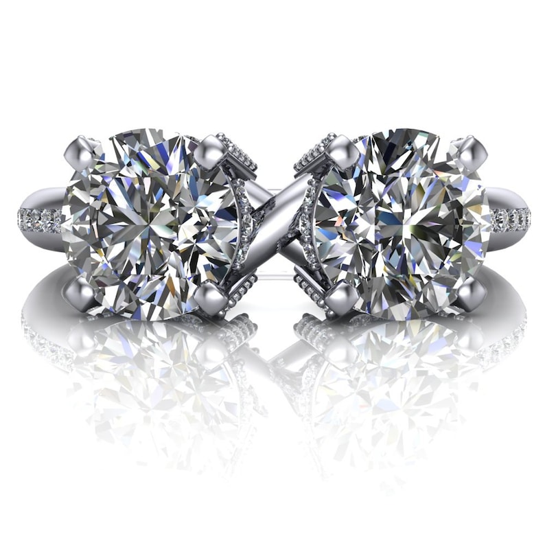 Infinity Symbol Diamond Engagement Ring Dual Stone Band - Etsy