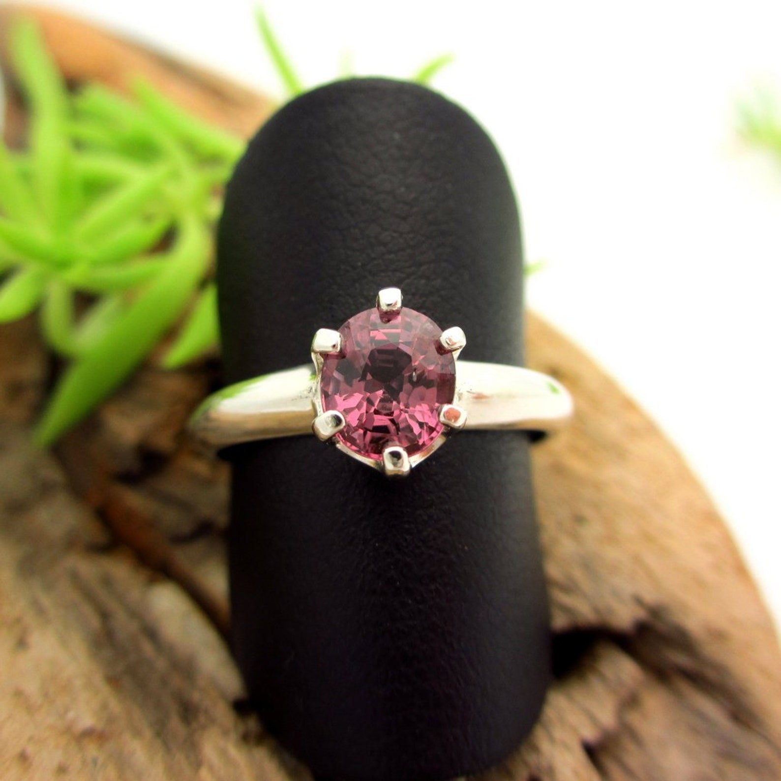 Spinel Ring in Sterling Silver, Light Blackberry Pink Gemstone - Etsy