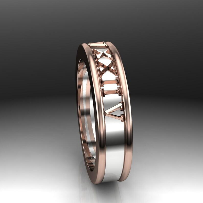 Roman Numeral Ring with LOVE Cipher Unisex Gay Wedding or | Etsy