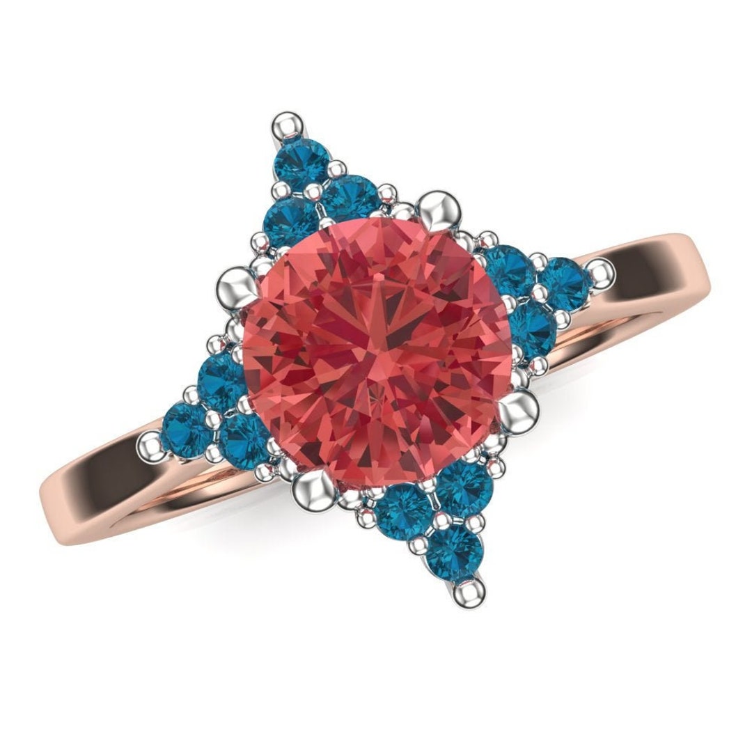 Celestial Star Cluster Engagement Ring: 14 Rose Gold or Platinum Band ...