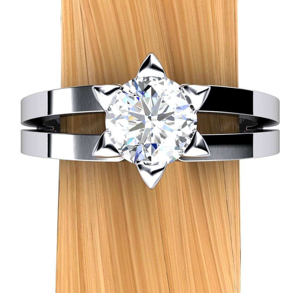 Star of David Engagement Ring Diamond in 14k White Gold - Etsy Australia