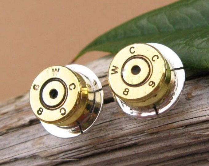 Crossfire Bullet Shell Casing Earrings .223 Round Sterling Silver and ...