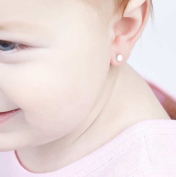 Boutique Earrings for Baby and Mom 4mm White Moonstone - Etsy