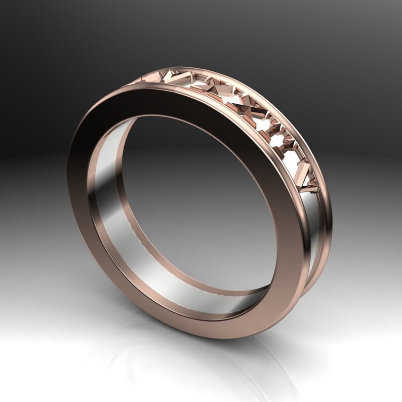 Roman Numeral Ring with LOVE Cipher Unisex Gay Wedding or | Etsy